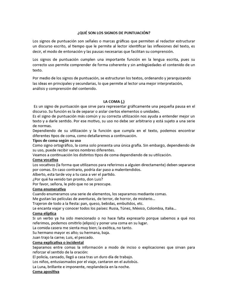 Guía Completa: Uso de la Coma en Puntuación | PDF | Coma | Puntuación