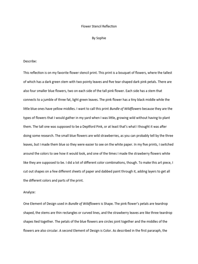 Flower Stencil Reflection | PDF | Flowers | Color