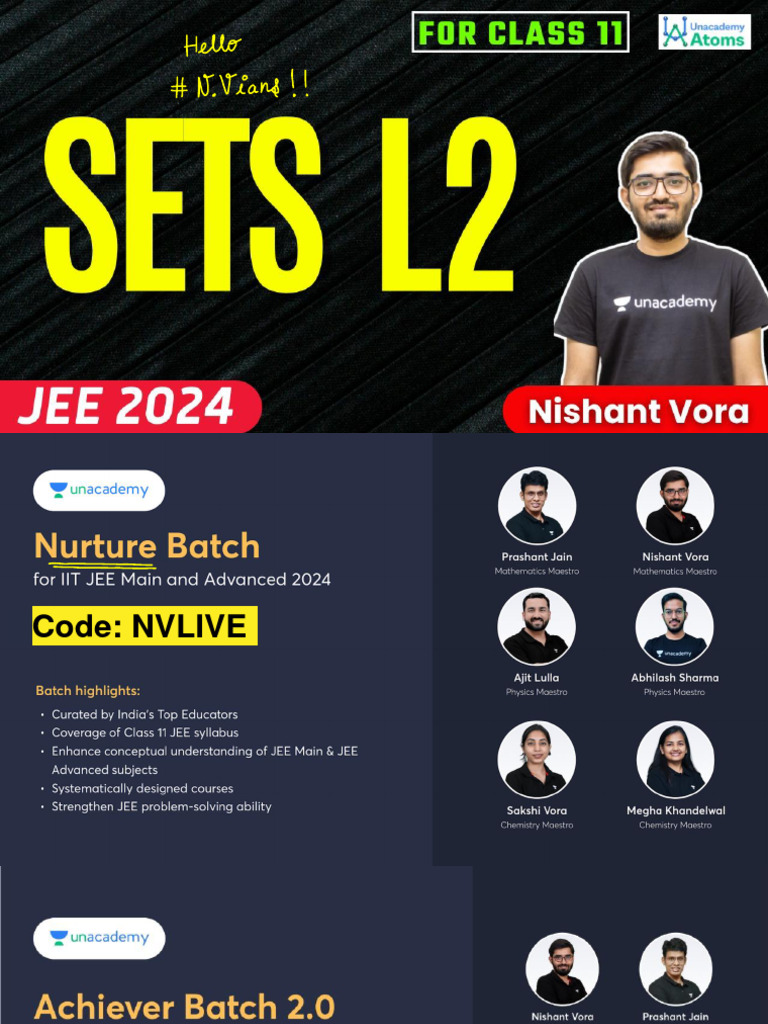 Sets L 2 - Aarambh Batch - Class 11 | PDF | Set (Mathematics) | Mathematics