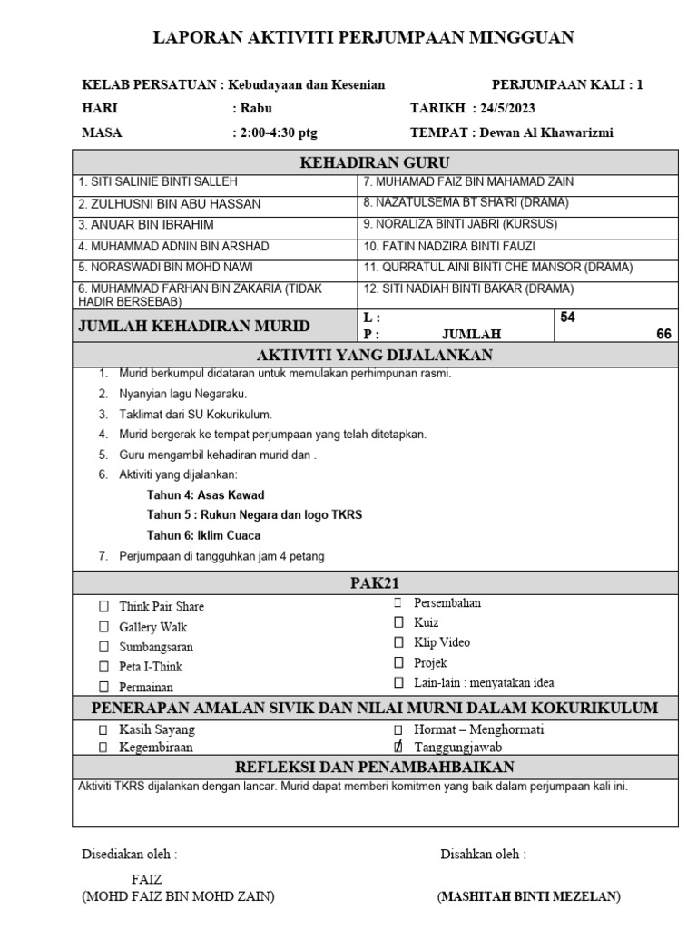 Laporan TKRS Minggu 2 | PDF