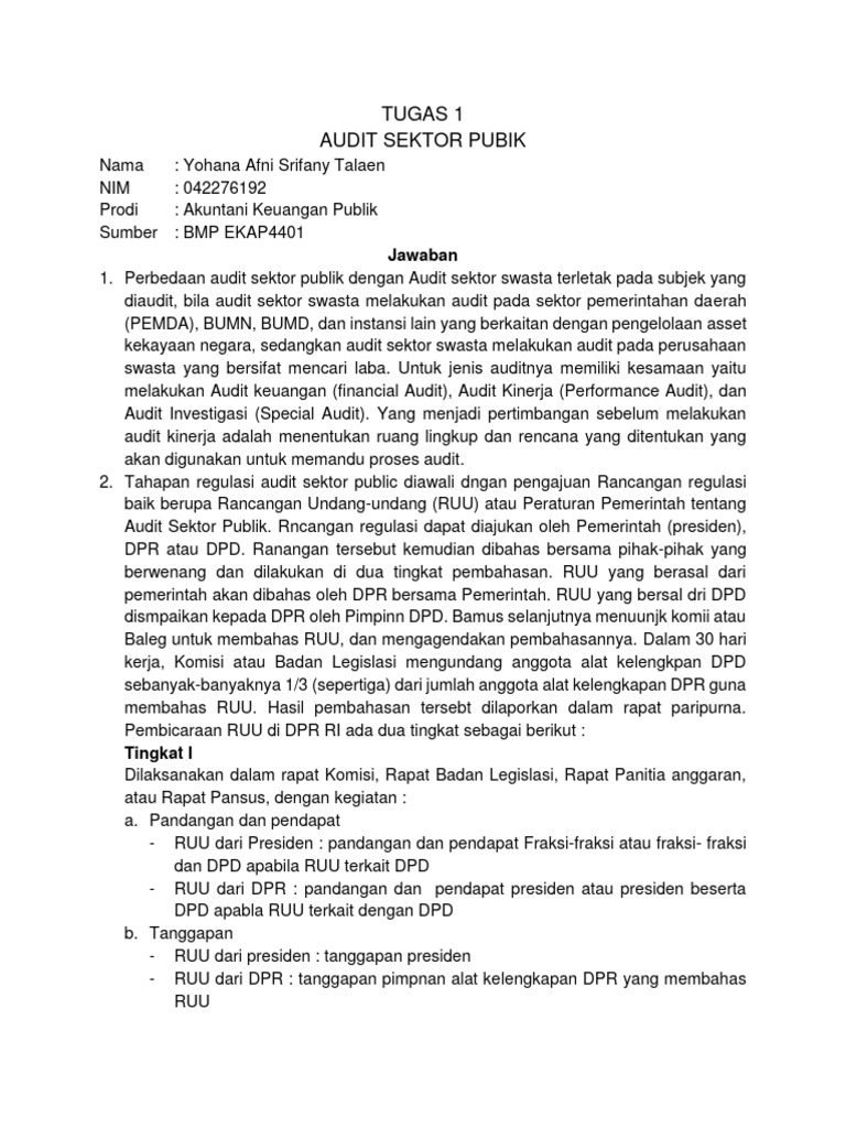 Audit Sektor Publik: Proses & Regulasi | PDF | Pengelolaan Keuangan & Uang | Ilmu Sosial