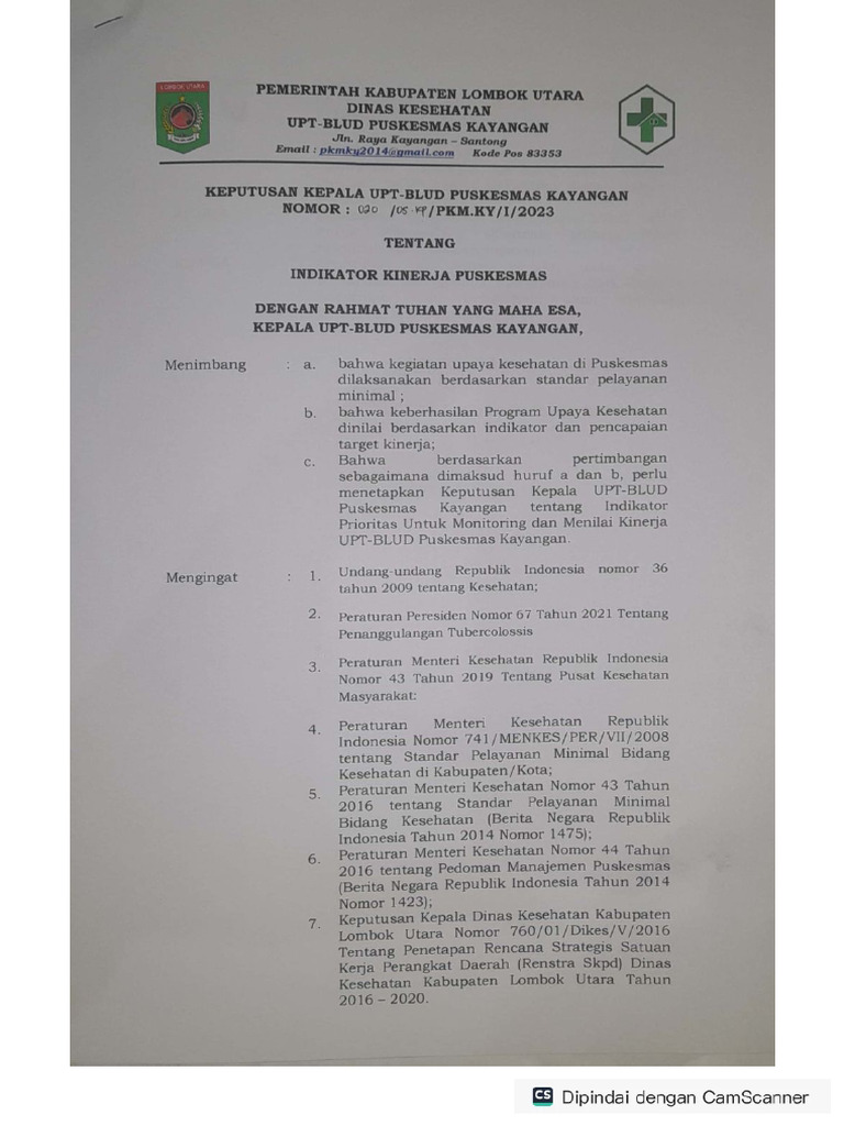 SK Indikator Khusus TB | PDF