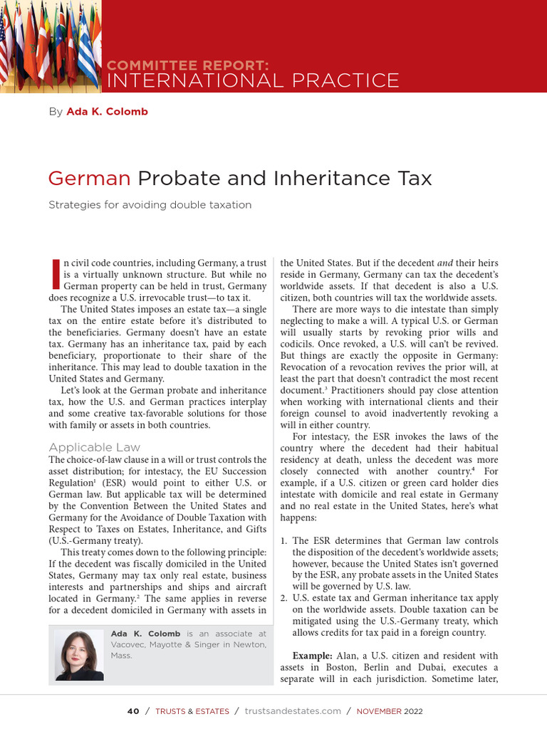 German Probate and Inheritance Tax | PDF | Trust Law | Probate
