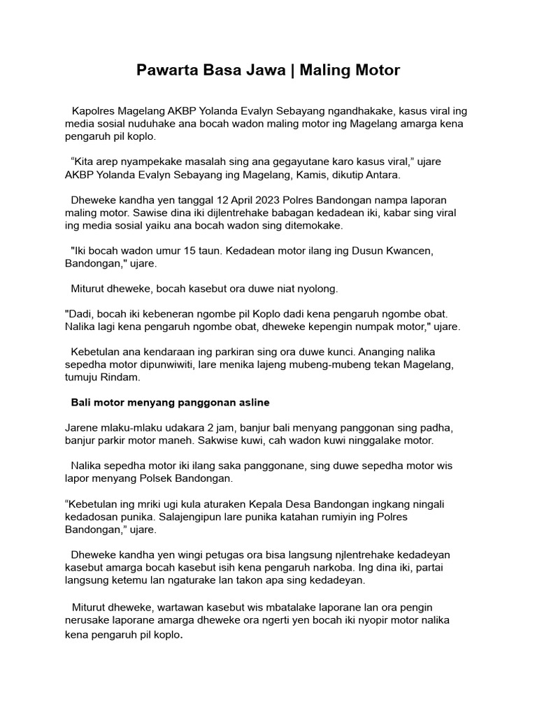 Pawarta Basa Jawa | PDF