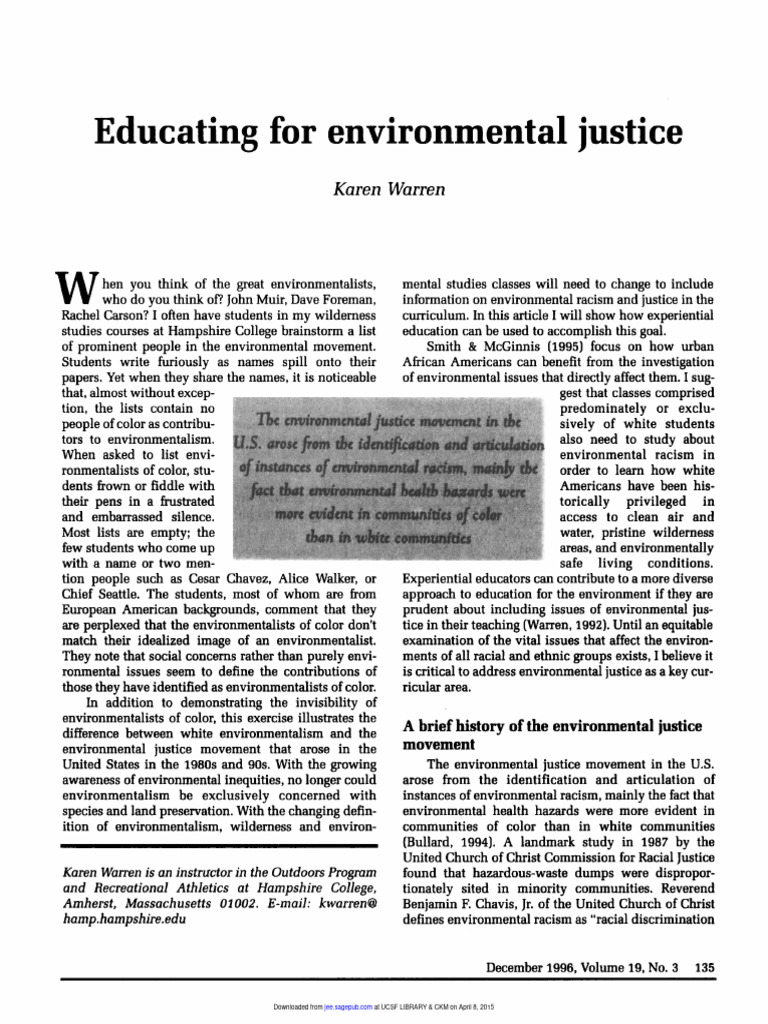 Educating on Environmental Justice | PDF | Environmentalism | Waste
