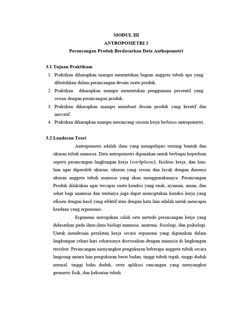 Ergonomi - Modul 3 | PDF