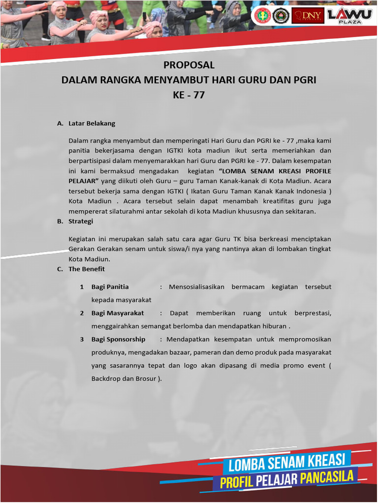 PROPOSAL Senam Kreasi | PDF