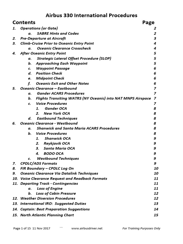 A330 International Procedures | PDF | Air Traffic Control | Aeronautics