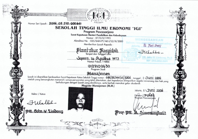 Scan - Ijazah Bu Hani-8 | PDF