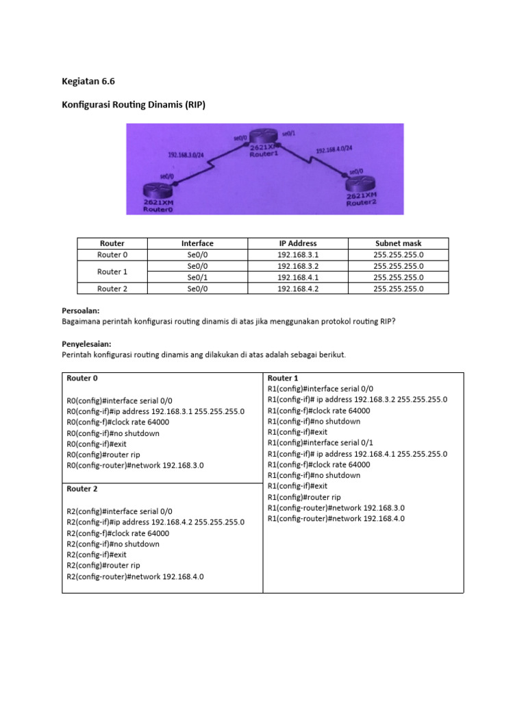 3.6 Konfigurasi Routing Dinamis | PDF | Router (Computing) | Wide Area Network