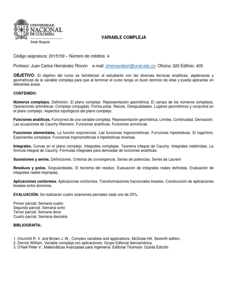 Variable Compleja: Técnicas y Aplicaciones | PDF