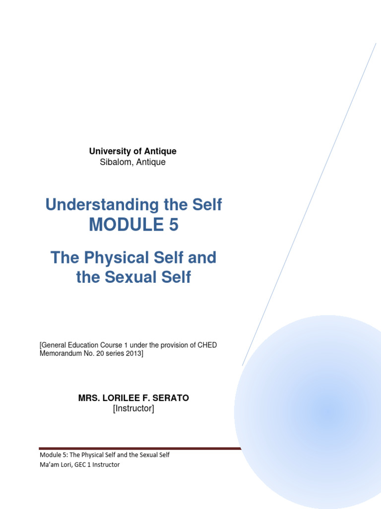 GEC 1 Module 5 The Physical and Sexual Self | PDF | Sexual Orientation | Gender