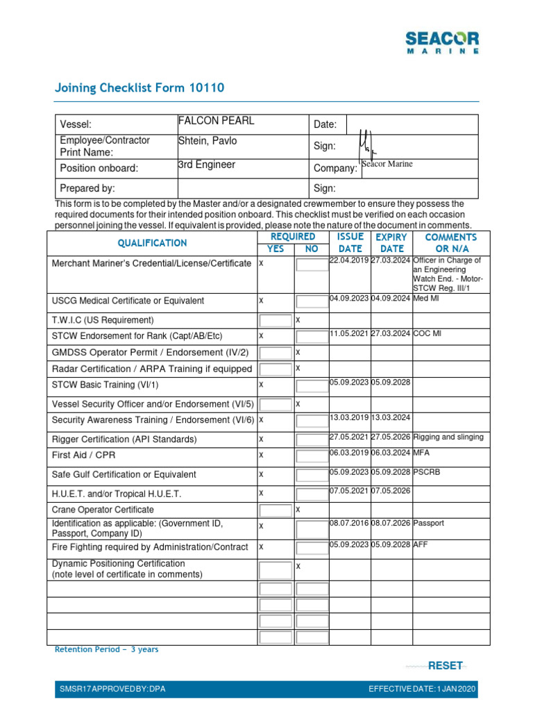 Joining Checklist | PDF