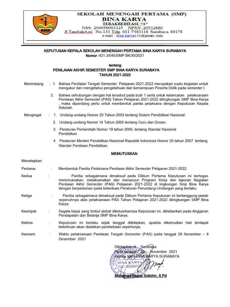 SK Pas Ganjil 2021-2022 | PDF