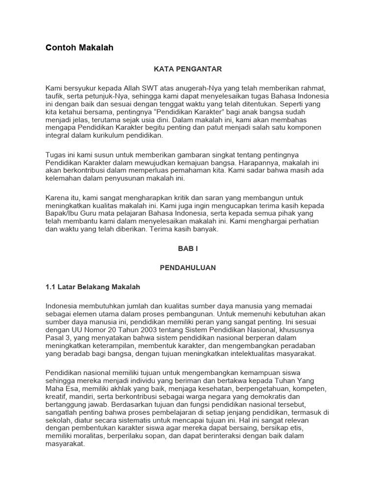 Contoh Poster Pendidikan Karakter | PDF