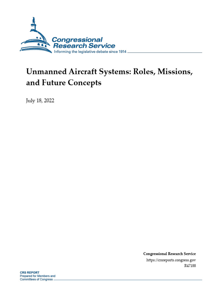 Unmanned Aircraft Systems Roles, Missions, and Future Concepts | PDF ...
