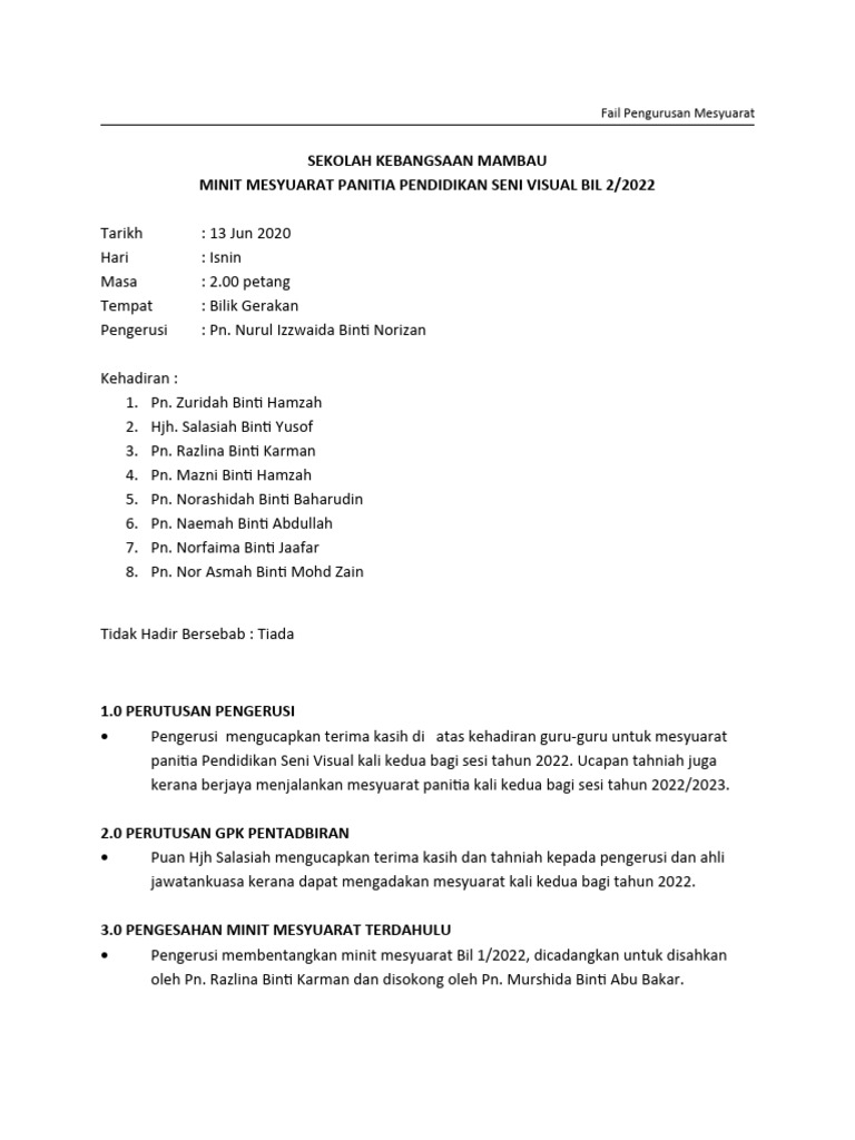 Panitia PSV Bil 2-2022 | PDF