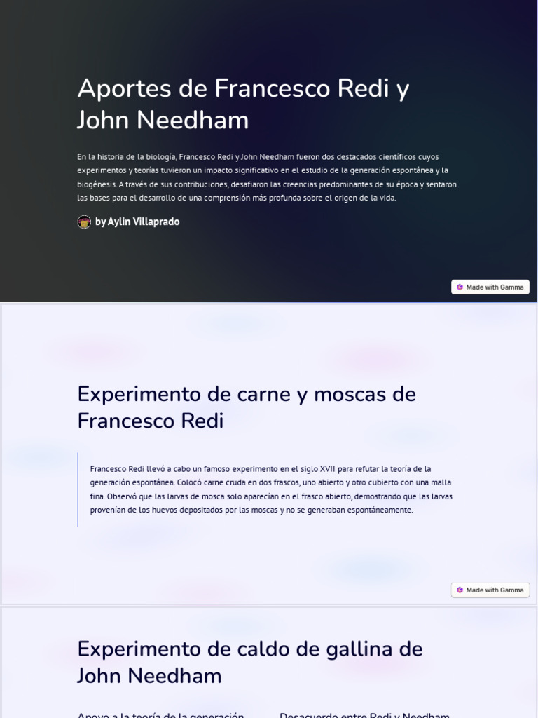 Aportes de Francesco Redi y John Needham | PDF | Naturaleza | Observación