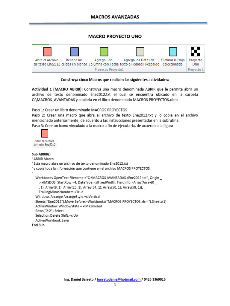 Ejercicios de Macros | PDF | Archivo de computadora | Macro (informática)