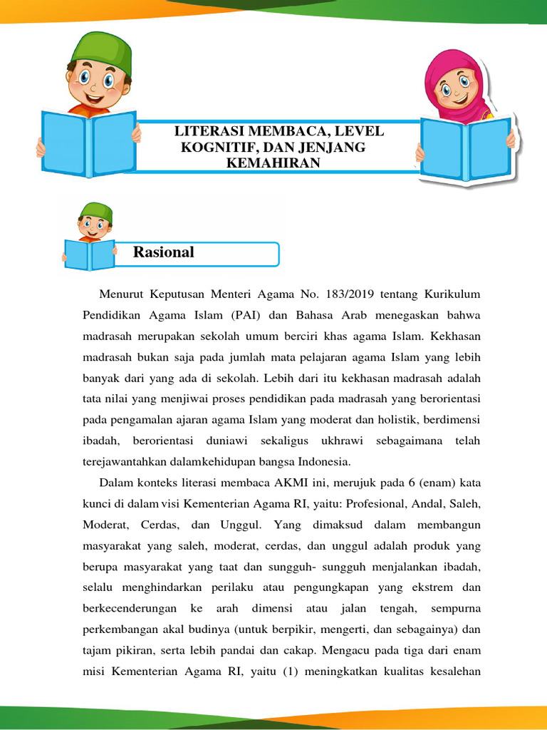 Literasi Membaca, Level Kognitif, Dan Jenjang Kemahiran | PDF