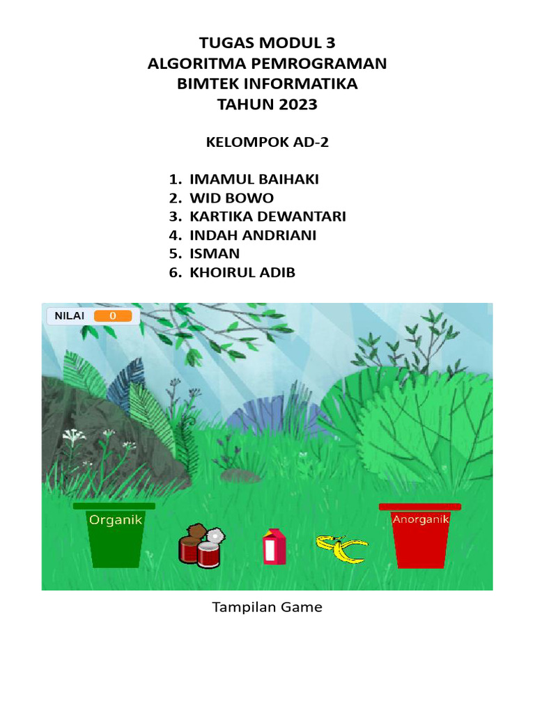 Tugas Modul 3 Algoritma Pemrograman - Bimtek Infromatika 2023 | PDF