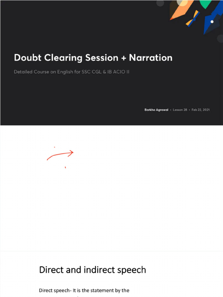 Doubt Clearing Session Narration With Anno | PDF