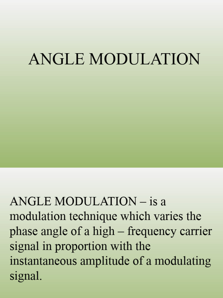 Angle Modulation N Pdf Frequency Modulation Modulation