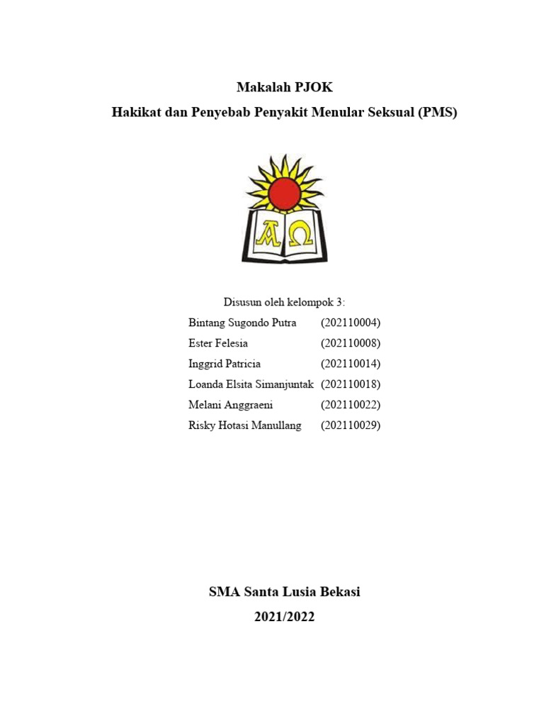 Draft 1 - Makalah PJOK Pengertian Dan Penyebab PMS (Kelompok 3) | PDF | Pengembangan Diri