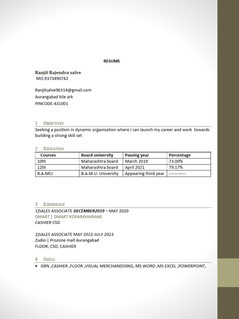 Ranjit Resume 2 | PDF