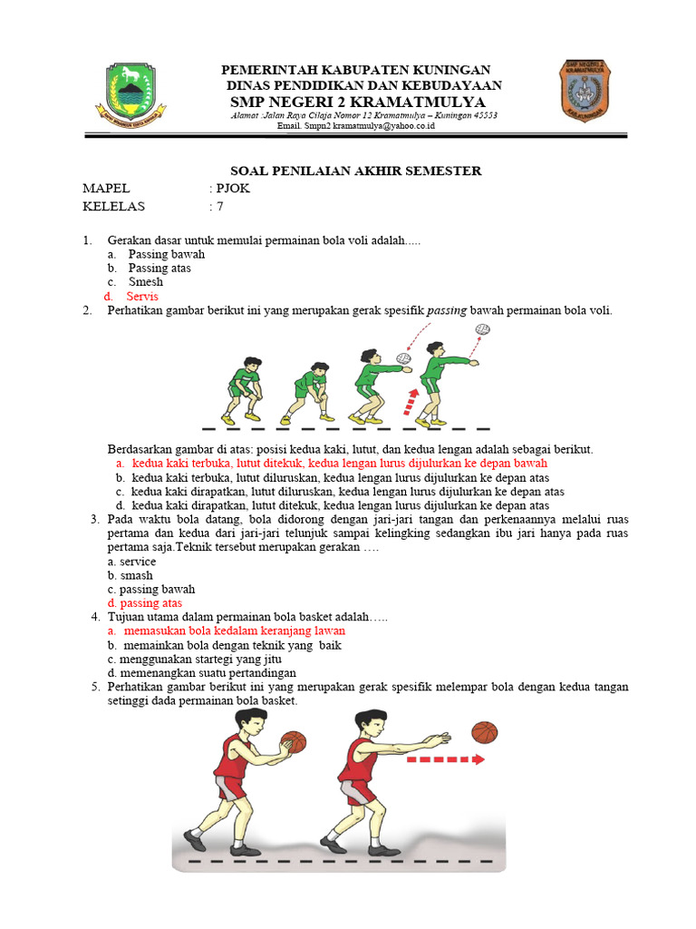 Soal Pas Pjok Kelas 7 23 | PDF