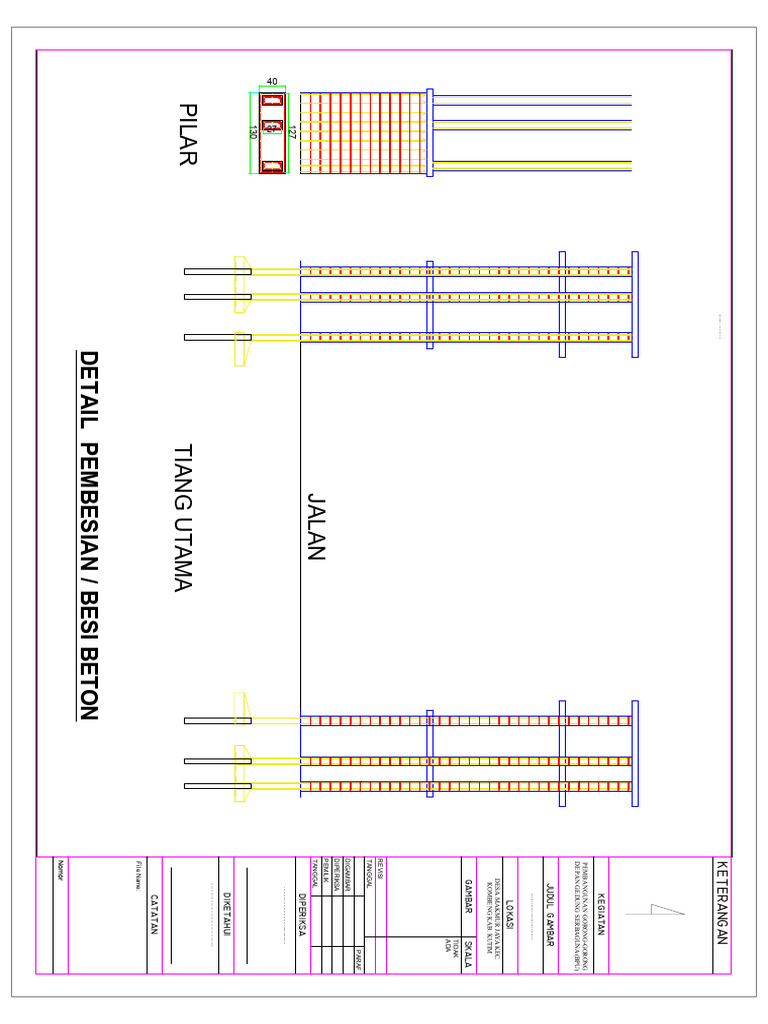 GAPURA RT. 15 2D - Detail Pembesian | PDF