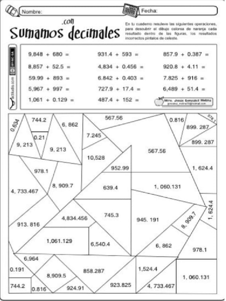 Sumas Decimales | PDF