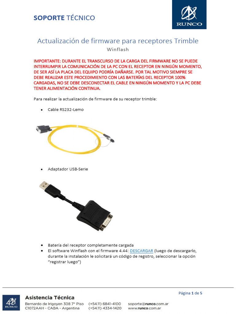 Actualización de Firmware Receptores Trimble - Winflash | PDF ...