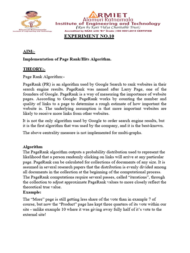 Exp 10 | PDF | Algorithms | Algorithms And Data Structures