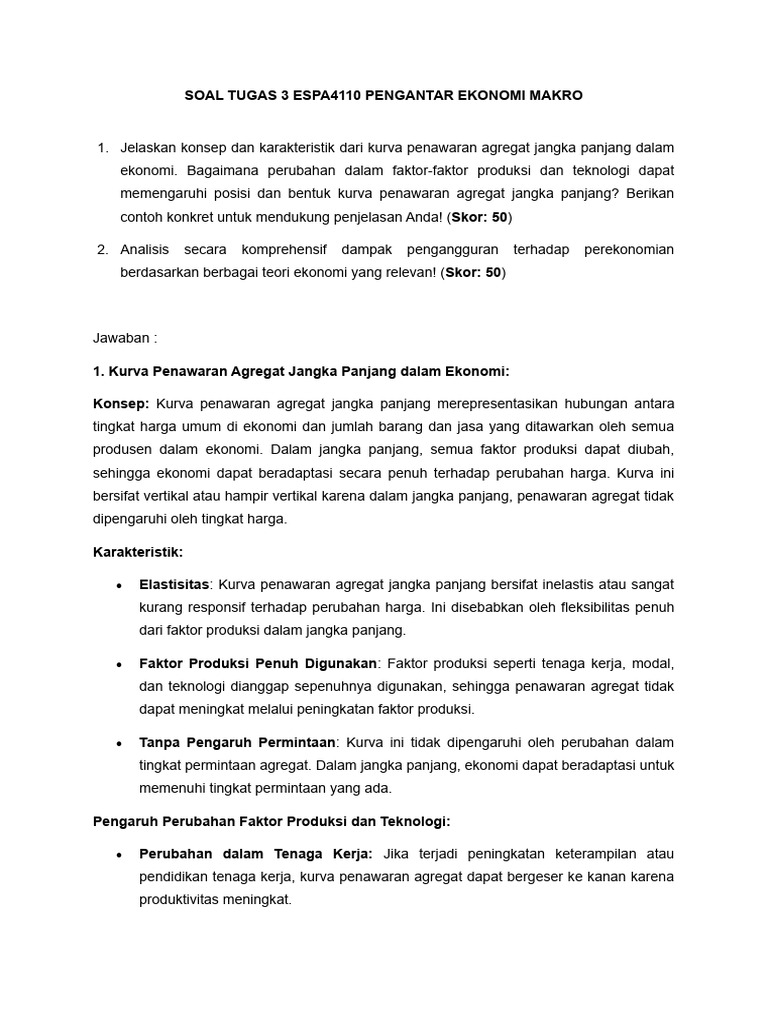 Soal Tugas 3 Pengantar Ekonomi Mikro | PDF