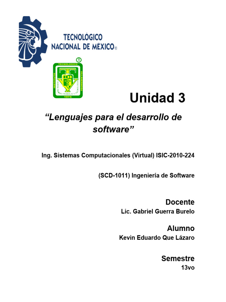 Uni3-Lenguajes para El Desarrollo de Software | PDF | Programación ...