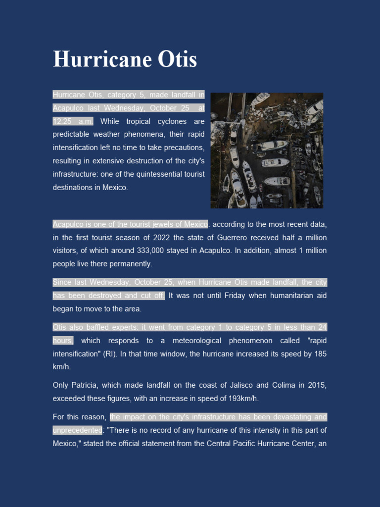 Hurricane Otis | PDF