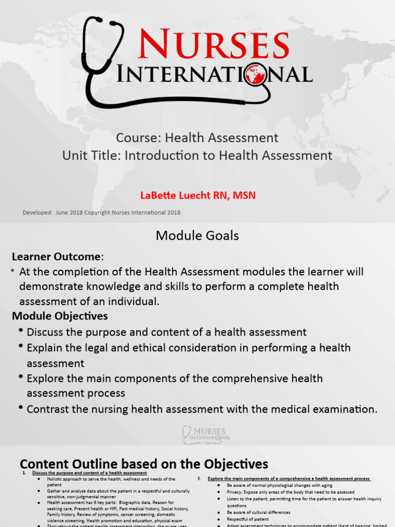 1 A Introduction To Health Assessment | PDF | Nursing | Physical ...