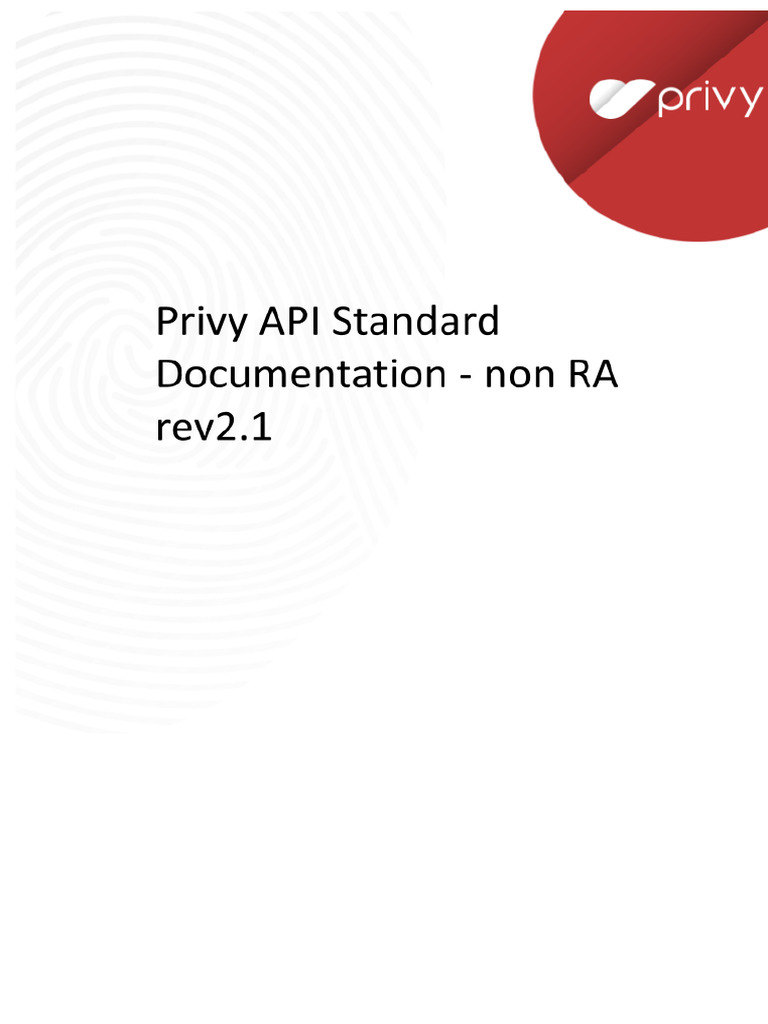 Privy API Standard Documentation - Non RA Rev2.1 | PDF | User (Computing) | Identity Document