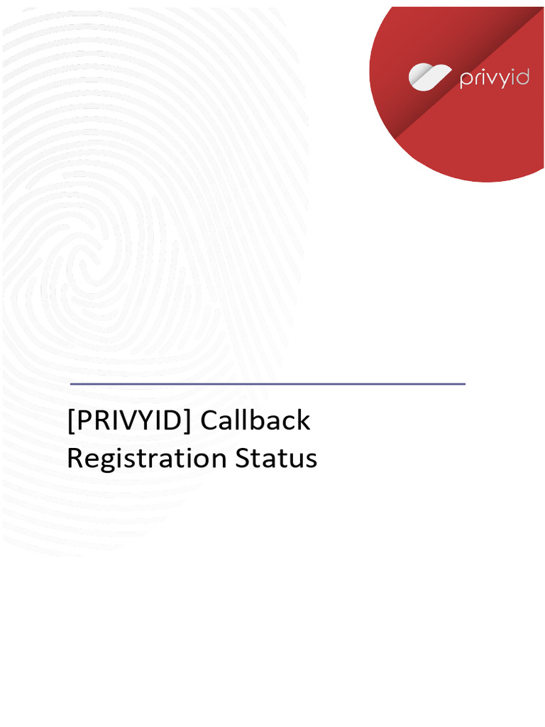 PrivyID Callback Registration Status-V1.2 | PDF | Software | Information Technology