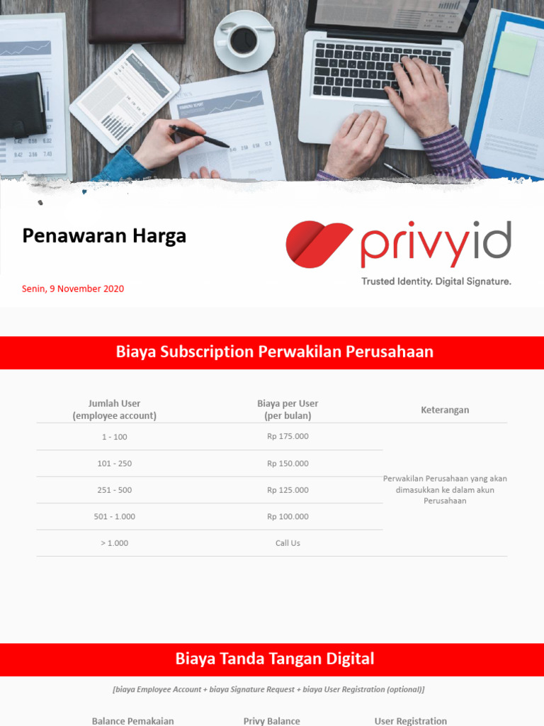 PrivyID API Suite Pricing Scheme (v8) | PDF | Pengelolaan Keuangan & Uang