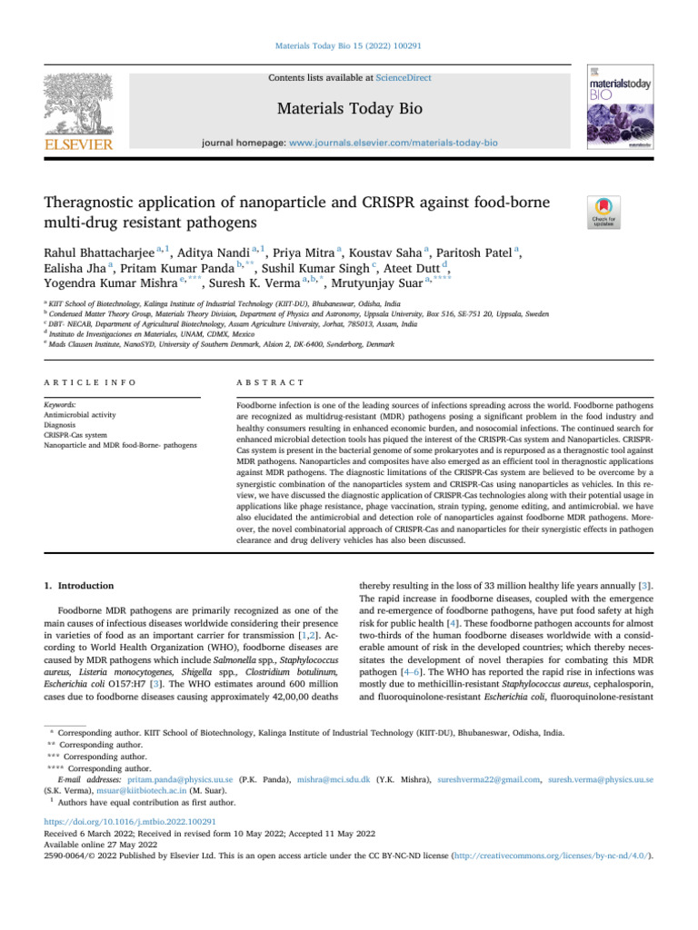 Materials Today Bio: Sciencedirect | PDF | Crispr | Bacteriophage