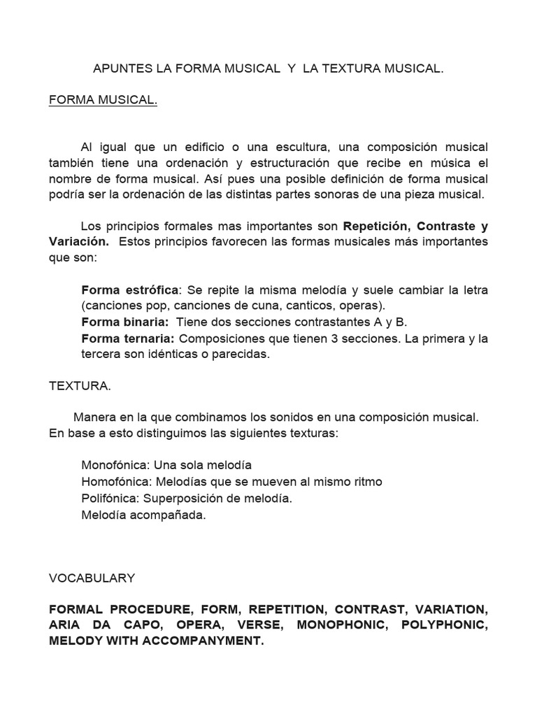 Estructura y Textura Musical | PDF