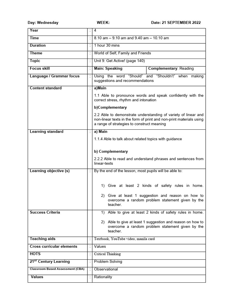 Lesson Plan What's The Matter | PDF | Teachers | Lesson Plan