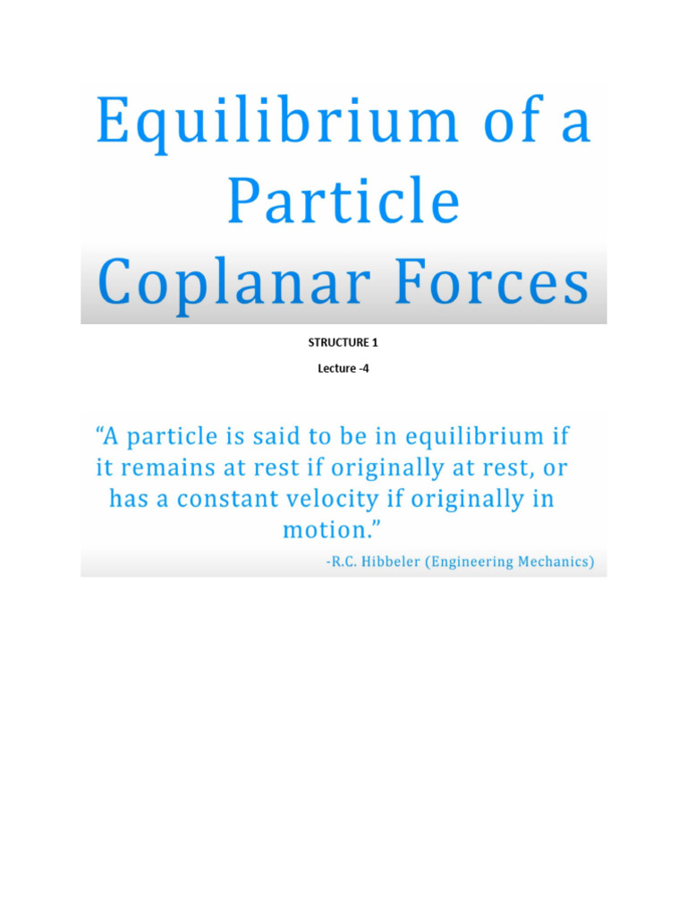 Lecture 4 Equilibrium | Download Free PDF | Rotation | Force