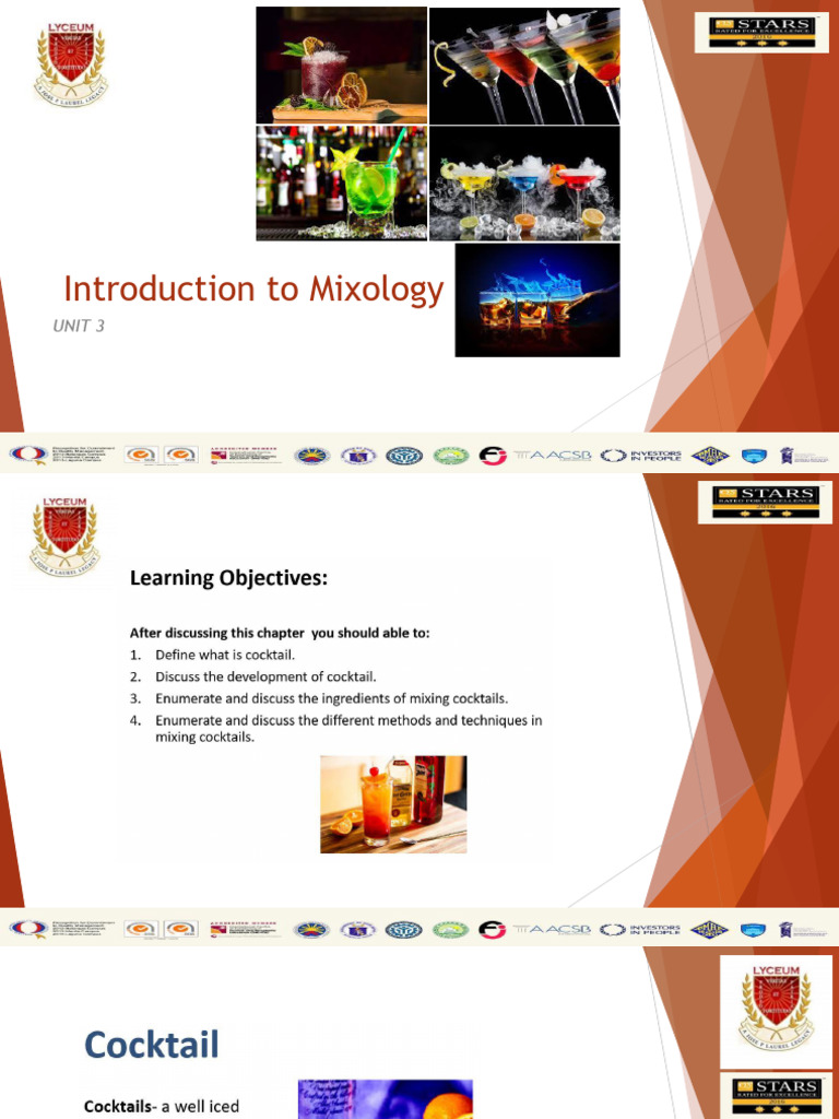Lesson 4, INTRODUCTION TO MIXOLOGY | PDF