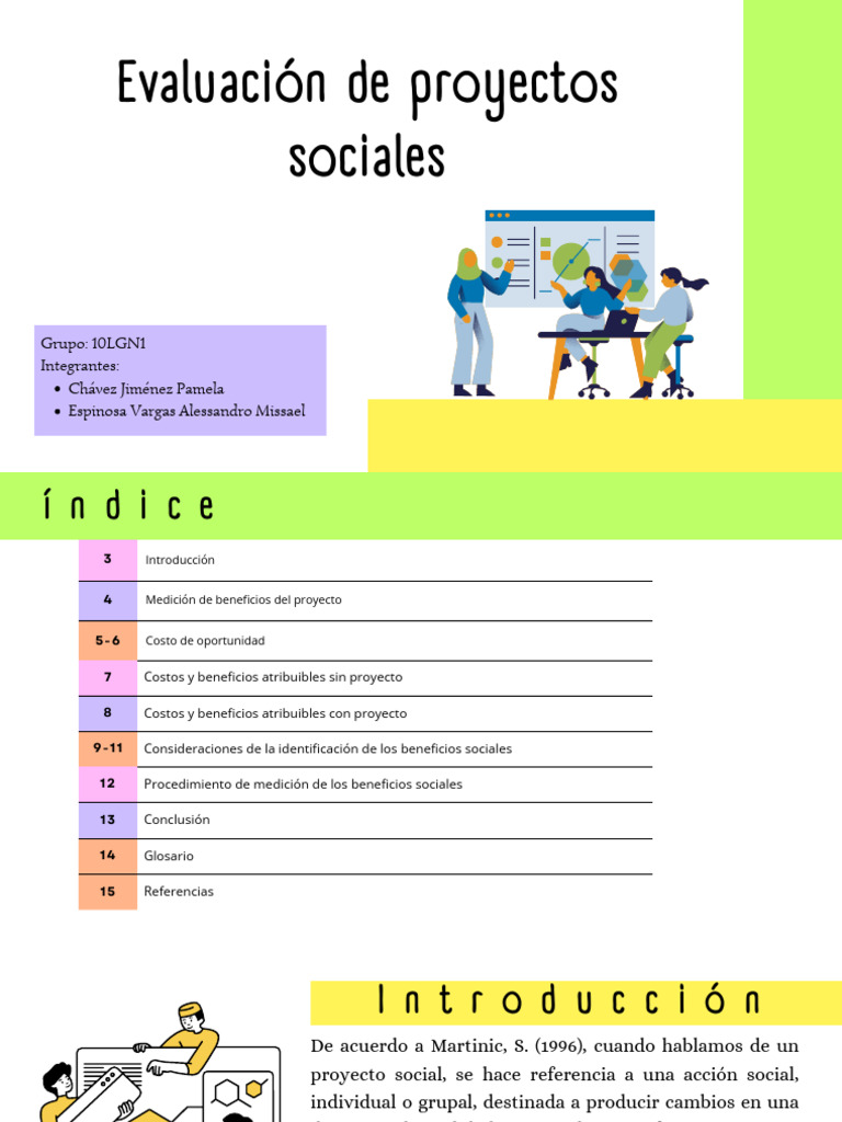 Presentación Proyectos Sociales | PDF | Costo de oportunidad | Inversiones