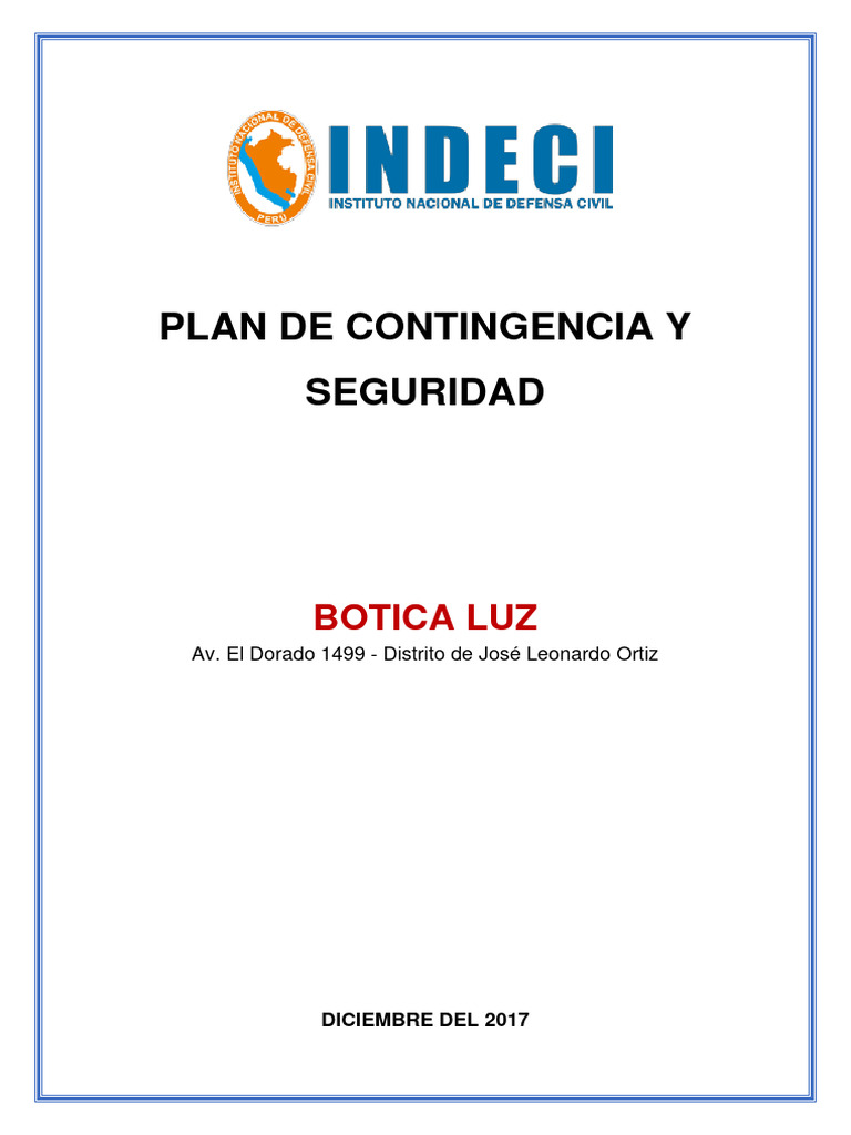 Plan de Contingencia y Seguridad | PDF | Defensa Civil | Valores