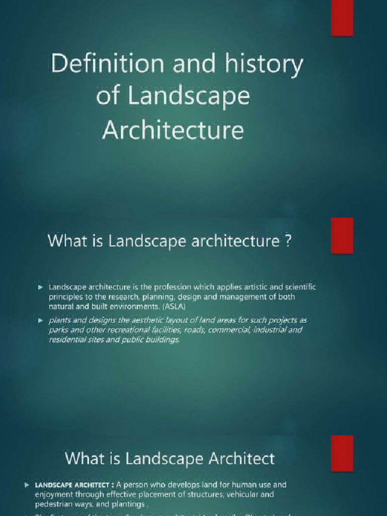 History of Landscape Architecture ppt1 | PDF