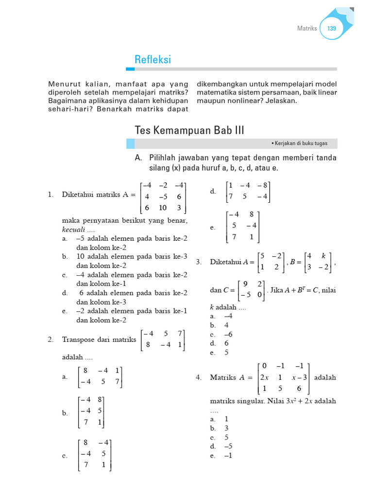 Latihan Soal Matriks | PDF